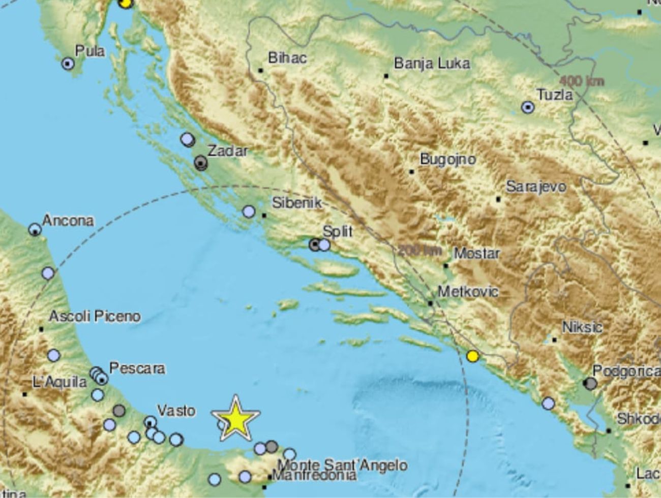 Potres jačine 4,5 po Richteru u Jadranskom moru, osjetio se i u Dalmaciji - Zagreb.info