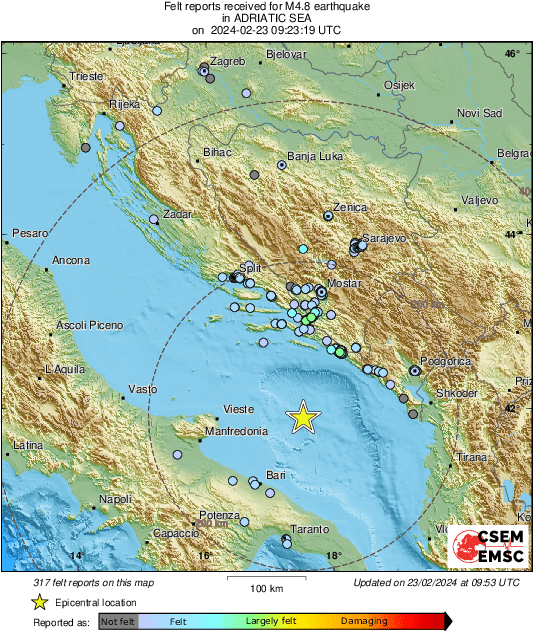 Snažan potres u Jadranu, osjetio se i u Hrvatskoj: 'Sve se treslo okolo, kaos' - Zagreb.info